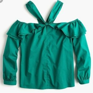J. Crew | Tops | J Crew Off Shoulder Tie Neck Top P2 | Poshmark